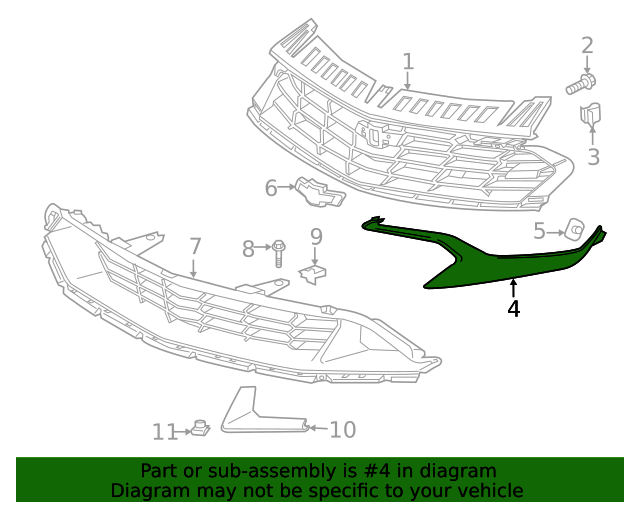 2019-2023 Chevrolet Camaro Front Driver Side Outer Grille Opening Bezel ...