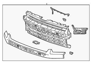 GM Parts | Bright Chrome Front Grille - (84670280) | GM Parts Store
