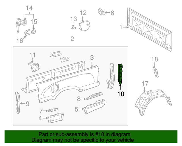 Genuine OEM Rear Post Part# 65506-04030 Fits 1995-2004 Toyota Tacoma ...