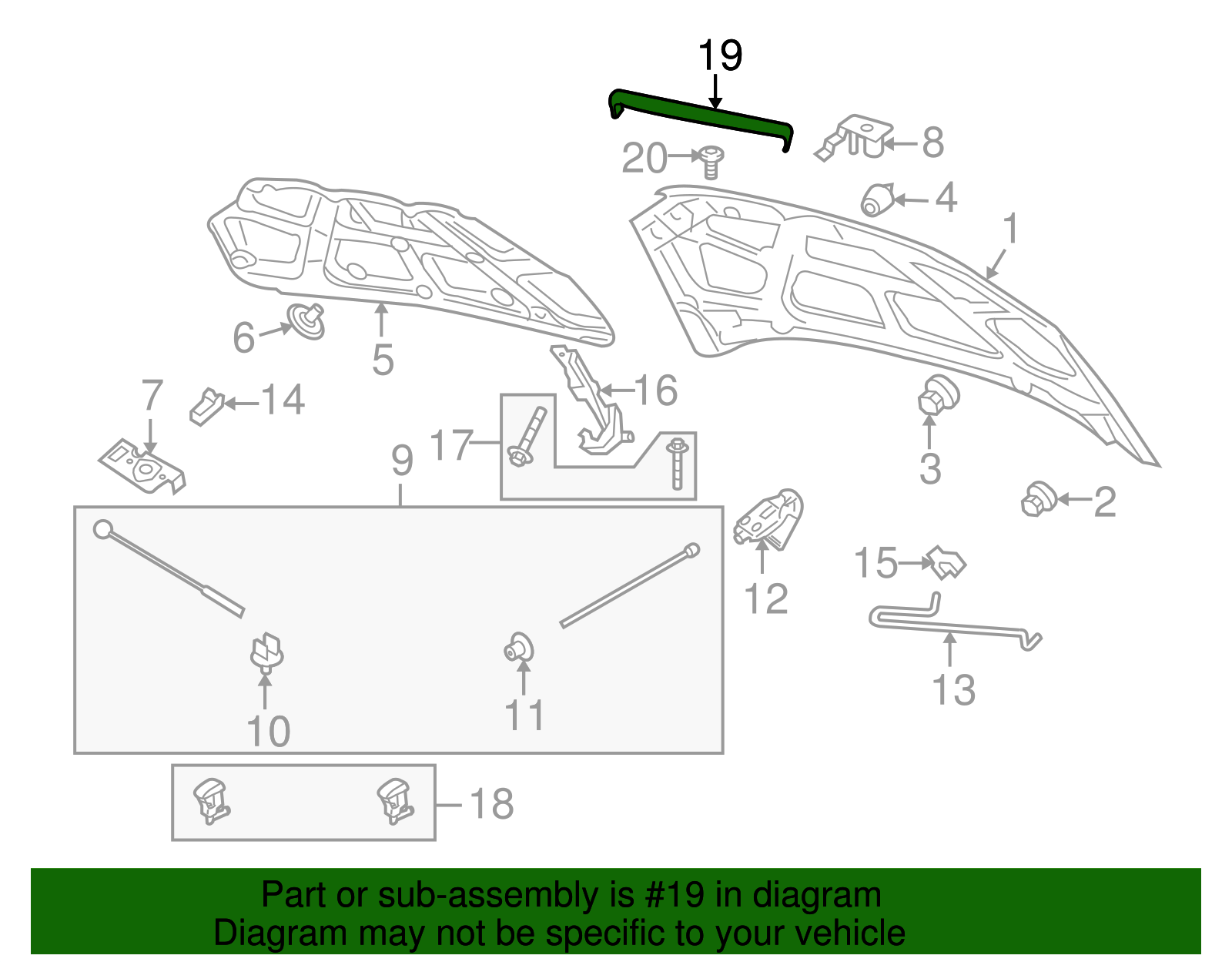 2007-2011 Chevrolet Aveo Hood Front Molding 96852700 GM | GMPartsDirect.com