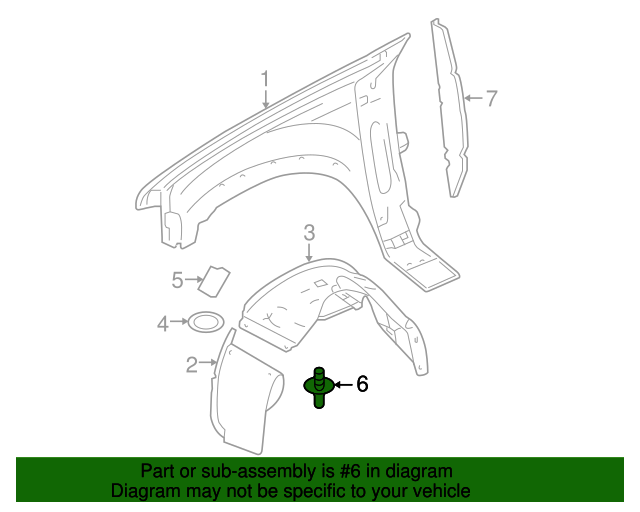 2002-2010 Ford Explorer Fender Liner Retainer W705589-S0 | Online Ford ...