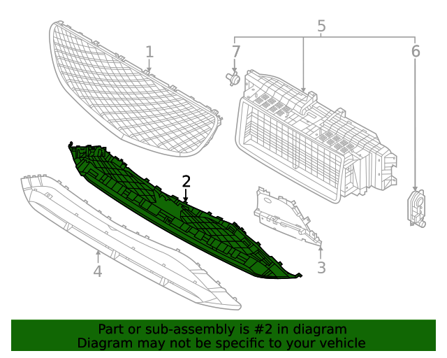 Hyundai - 86531-AR710 - Grille Front Bumper - 2022-2024 Genesis GV70 ...