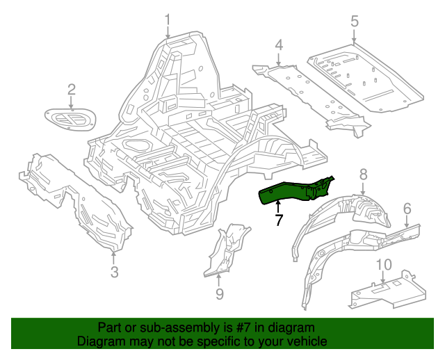 2016-2022 Mercedes-Benz Frame Side Member Reinforcement 253-610-10-00 ...