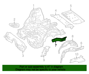 2016-2022 Mercedes-Benz Frame Side Member Reinforcement 253-610-10-00 ...