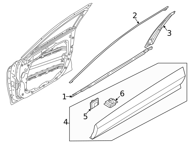 Genuine Side Molding for 2021-2024 Genesis GV80 | Part# 87722-T6000 ...