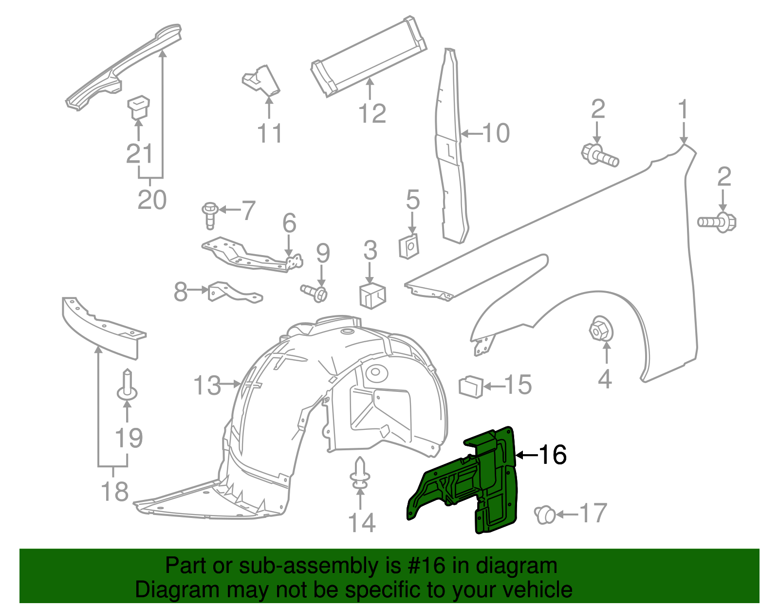 23169303 - Front Passenger Side Lower Engine Splash Shield 2014-2025 ...