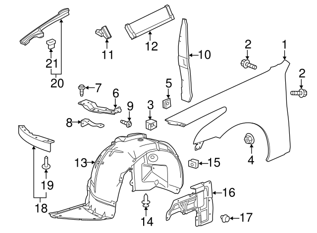 23187170 GM Front Driver Side Fender Rear Air Deflector | GM Parts Store