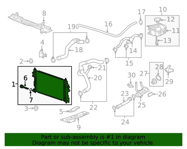 2011-2013 Buick Regal Radiator 22762531 GM | GMPartsDirect.com