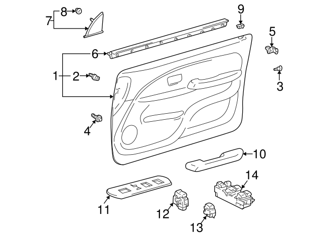 1996-2000 Toyota 4Runner Trim Panel Assembly Clip 90467-07085-B2 ...