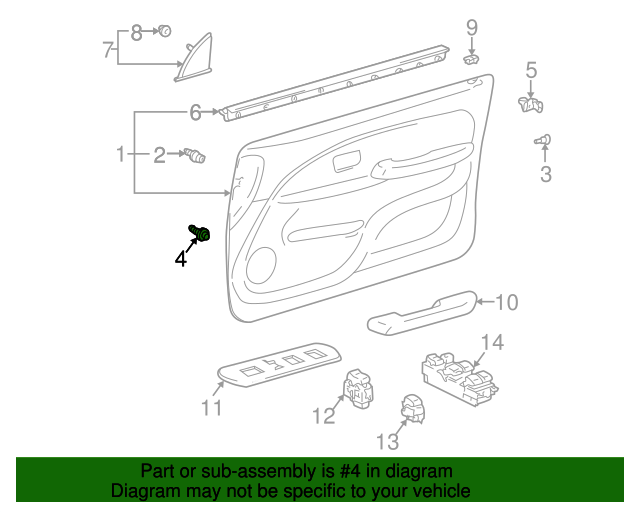 1996-2000 Toyota 4Runner Trim Panel Assembly Clip 90467-07085-B2 ...