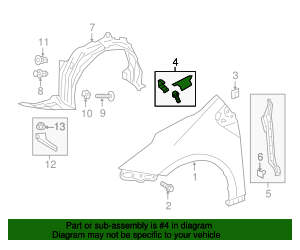 2016-2022 Toyota Upper Seal 53807-47020 | Toyota Parts Center