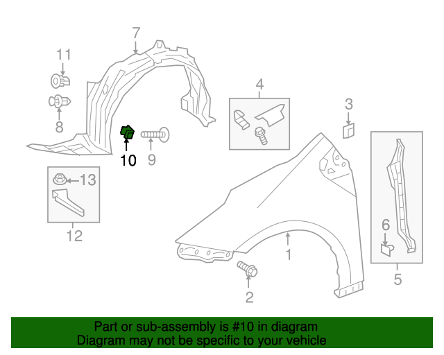 53879-30050 - Fender Liner Retainer - 2016-2021 Toyota | Lithia Toyota ...