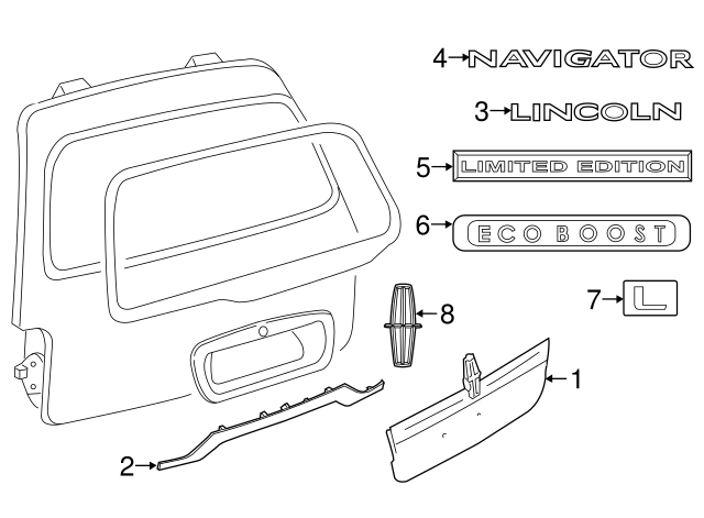 2015-2017 Lincoln Navigator Name Plate FL7Z-1542528-A | Ford OEM Parts ...
