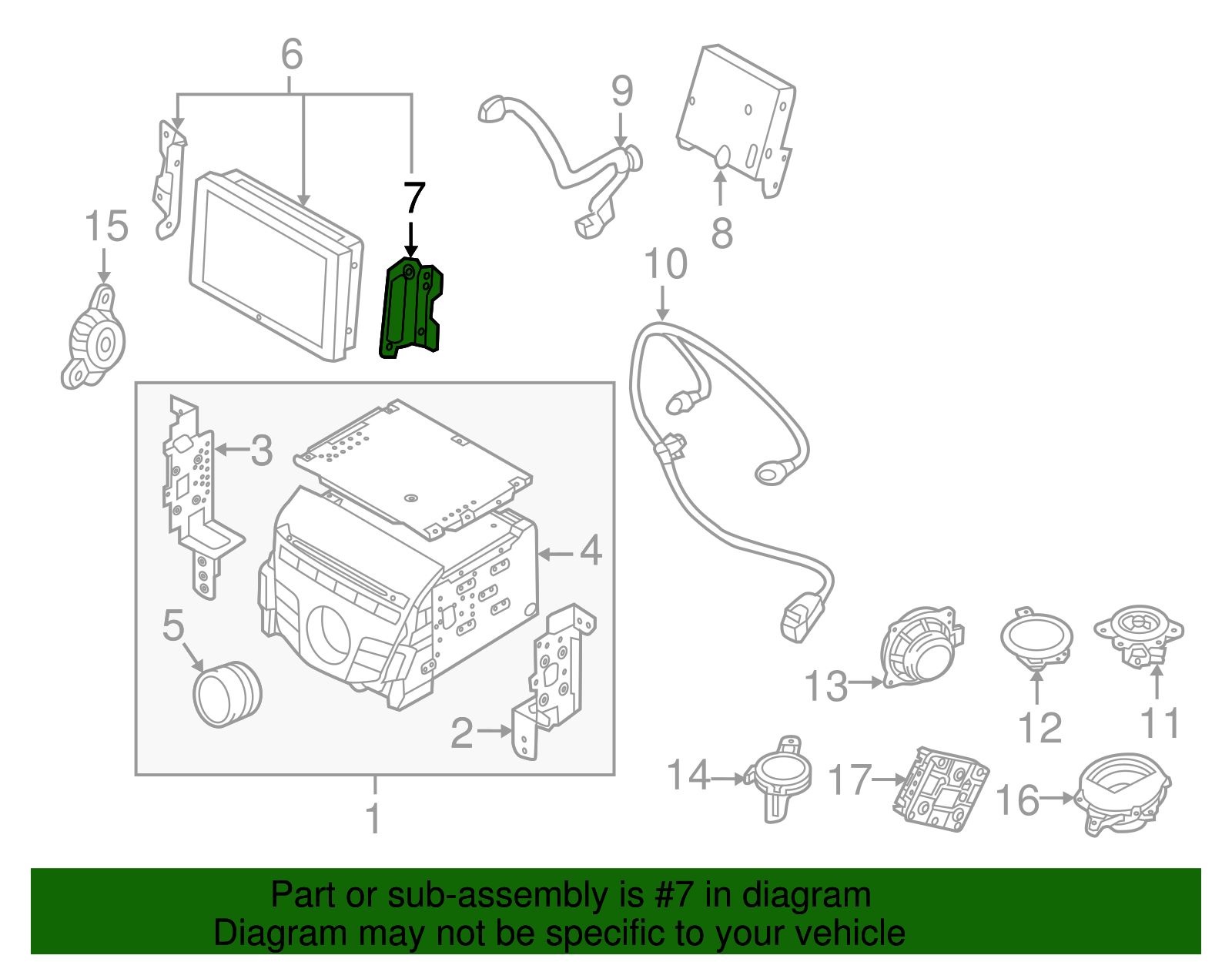 96135-3V100 - Video Monitor Bracket 2012-2014 Hyundai Azera ...
