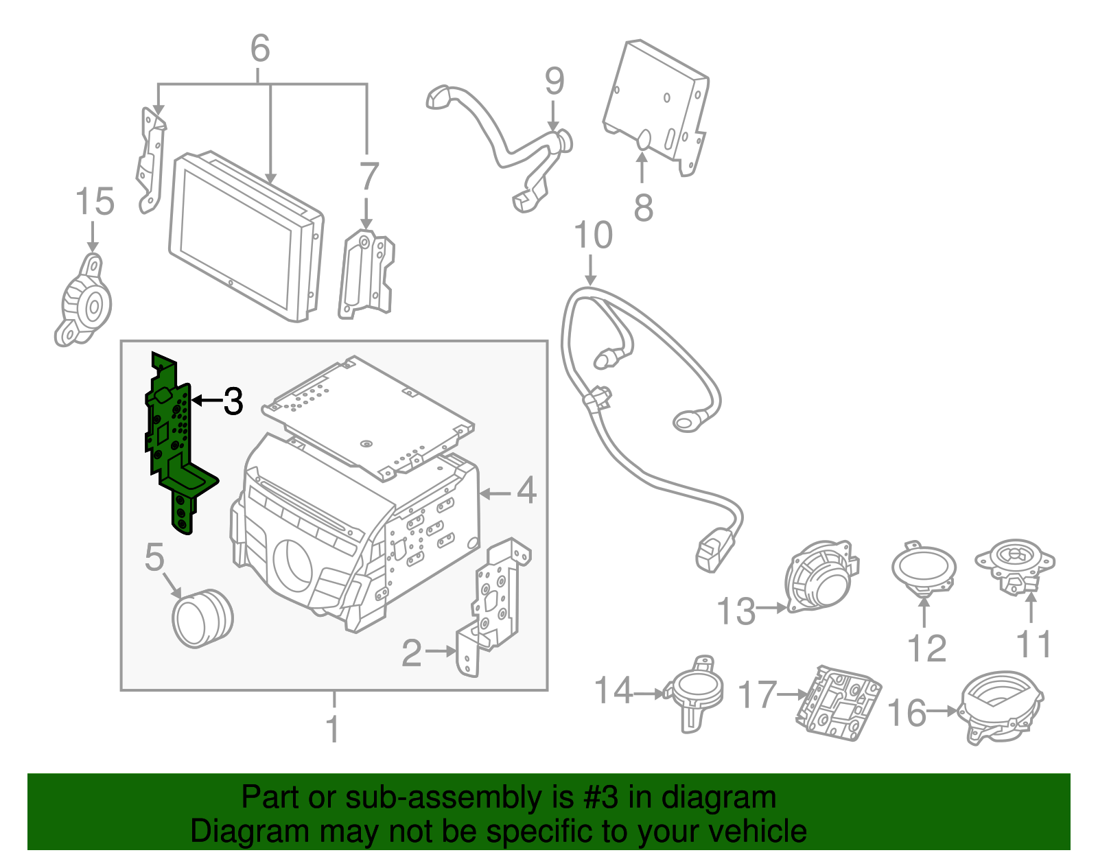 2012-2013 Hyundai Azera Radio Bracket 96175-3V100 | QuirkParts