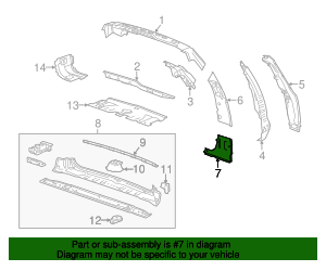 2015-2020 GM Driver Side Back Body Pillar Lower Inner Panel 22786707 GM ...