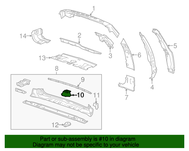 2015-2020 GM Sill Reinforcement 22786711 | GMPartsDirect.com