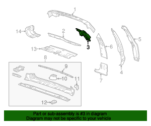 2015-2020 GM Passenger Side Back Body Pillar Inner Panel 84237945 GM ...