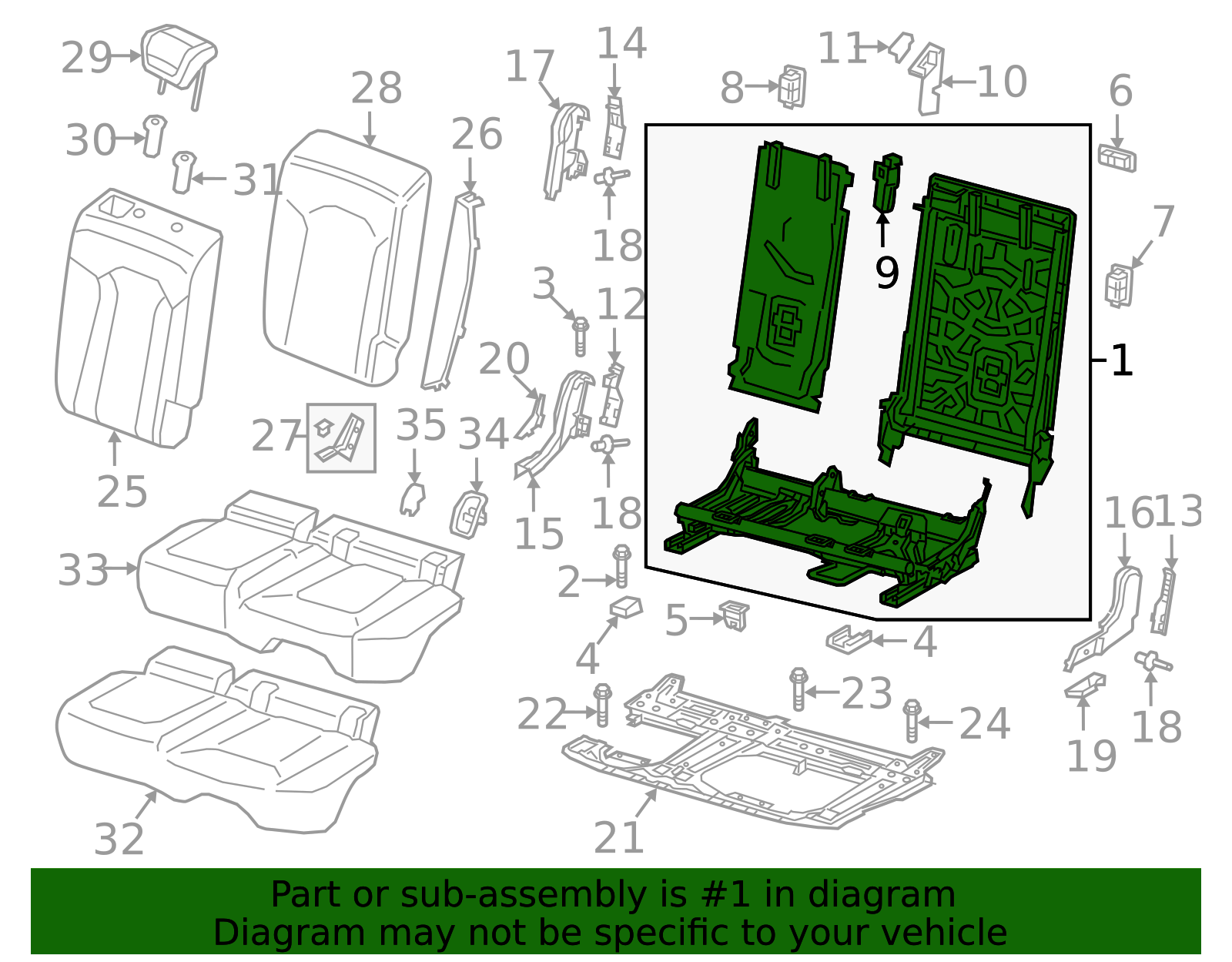2019-2024 Audi Seat Frame 4M6-883-107-A | Audi OEM Parts Guy