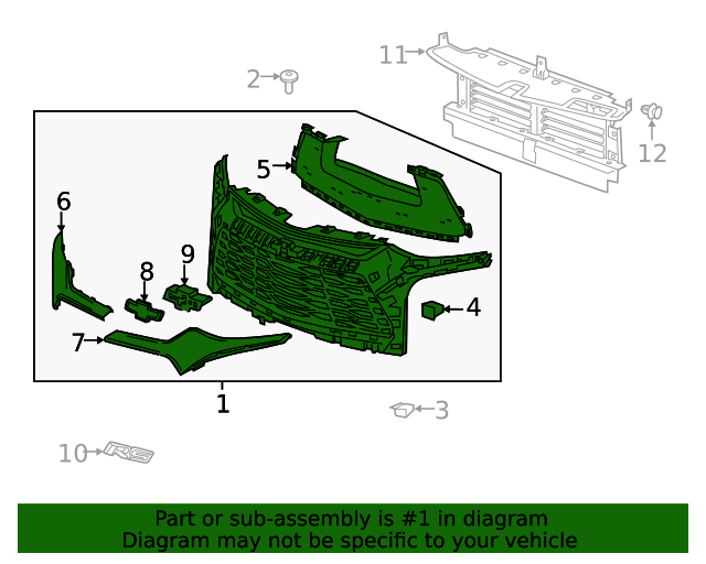 2019-2021 Chevrolet Blazer Grille Assembly 84612437 | GMPartsNow