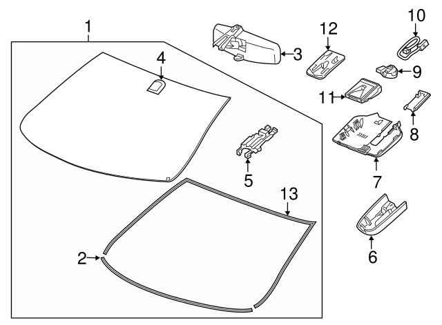 23420260 - Jet Black Windshield Multi-Function Sensor Mount Bracket ...