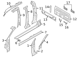 2019-2021 Ford Ranger Rear Pillar KB3Z-2641032-A | OEM Parts Online
