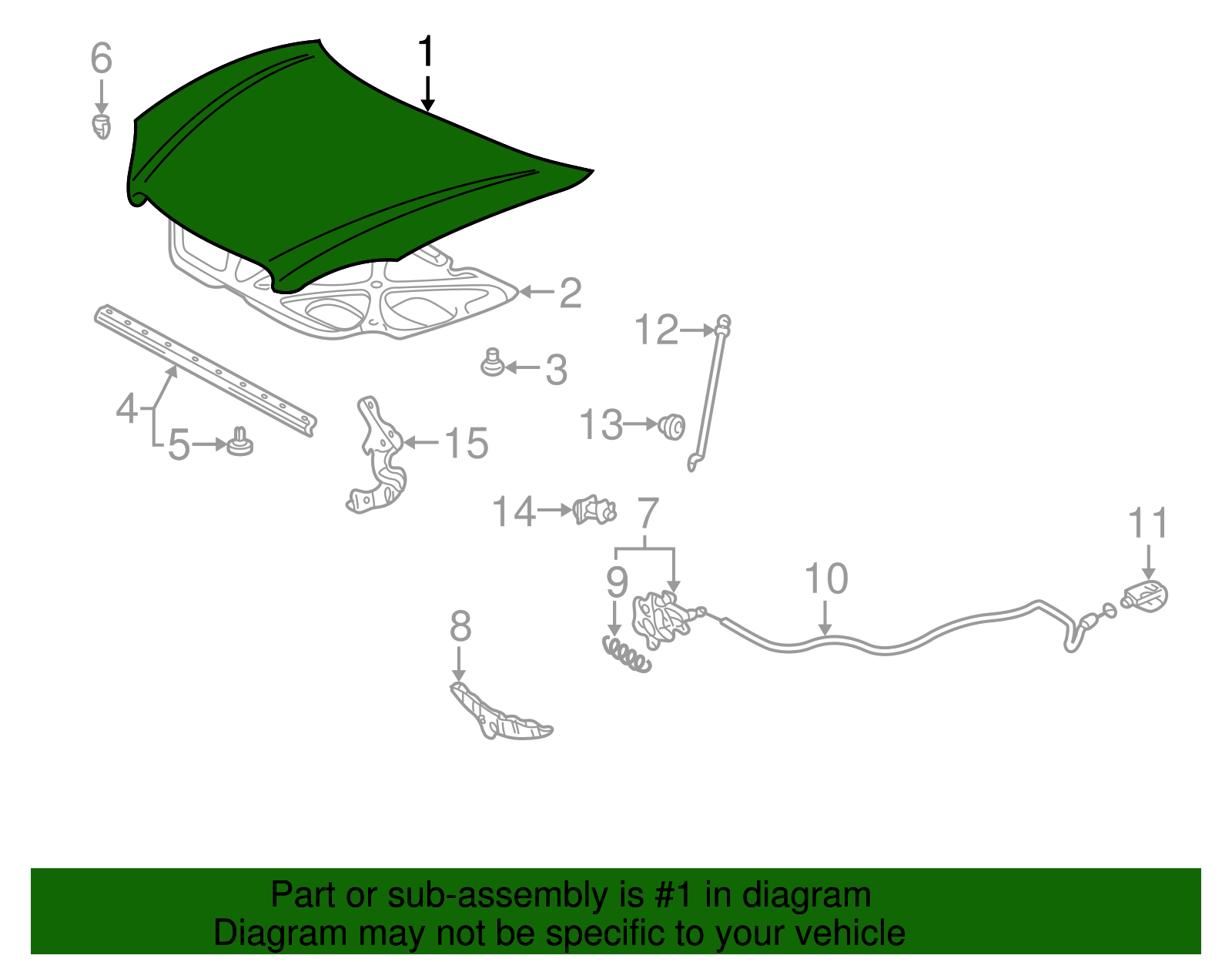 OEM 2003-2008 Toyota Matrix Hood Part # 53301-02130 | Modern Toyota Parts