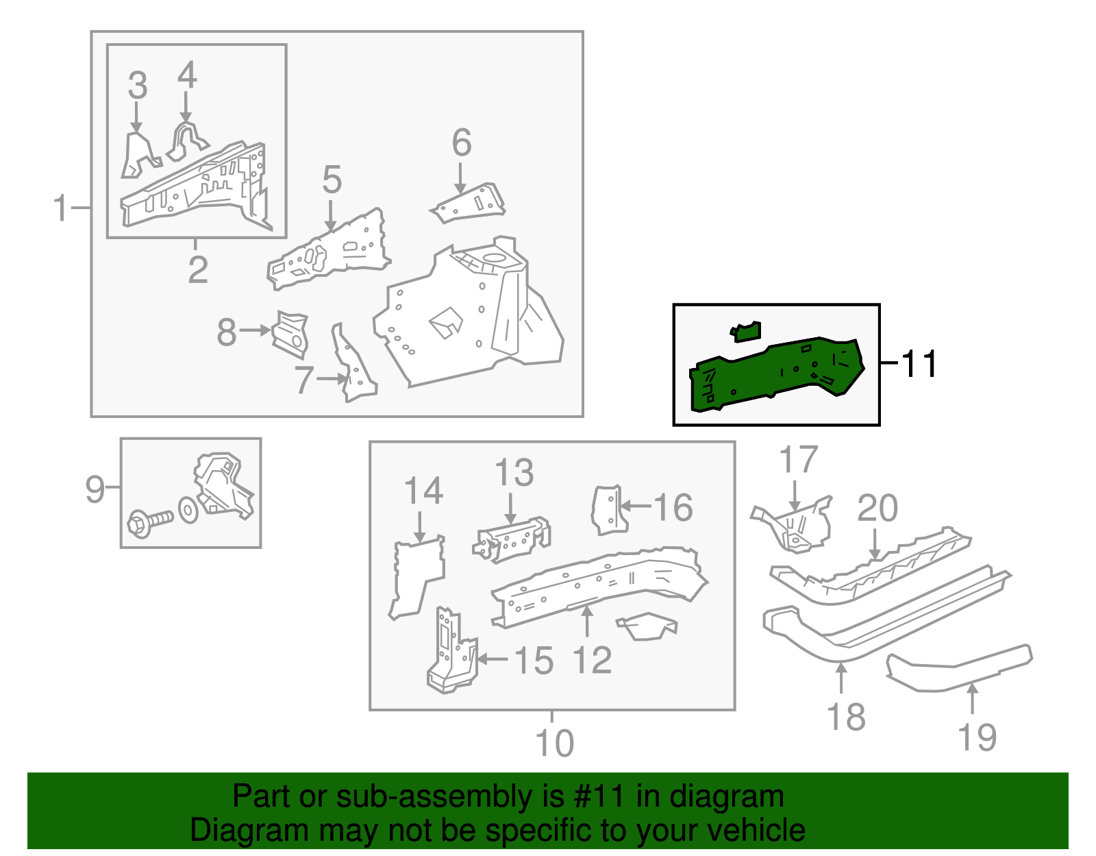 57026-12020 - Outer Rail - 2010-2020 Lexus | My L Parts
