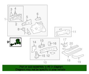 53804-78010 - Fender Rail Mount Plate 2015-2021 Lexus | AutoNationParts.com