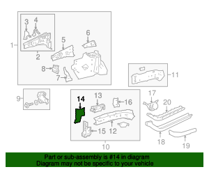 57032-78010 - Rail Extension 2015-2021 Lexus | Lexus Parts Outlet