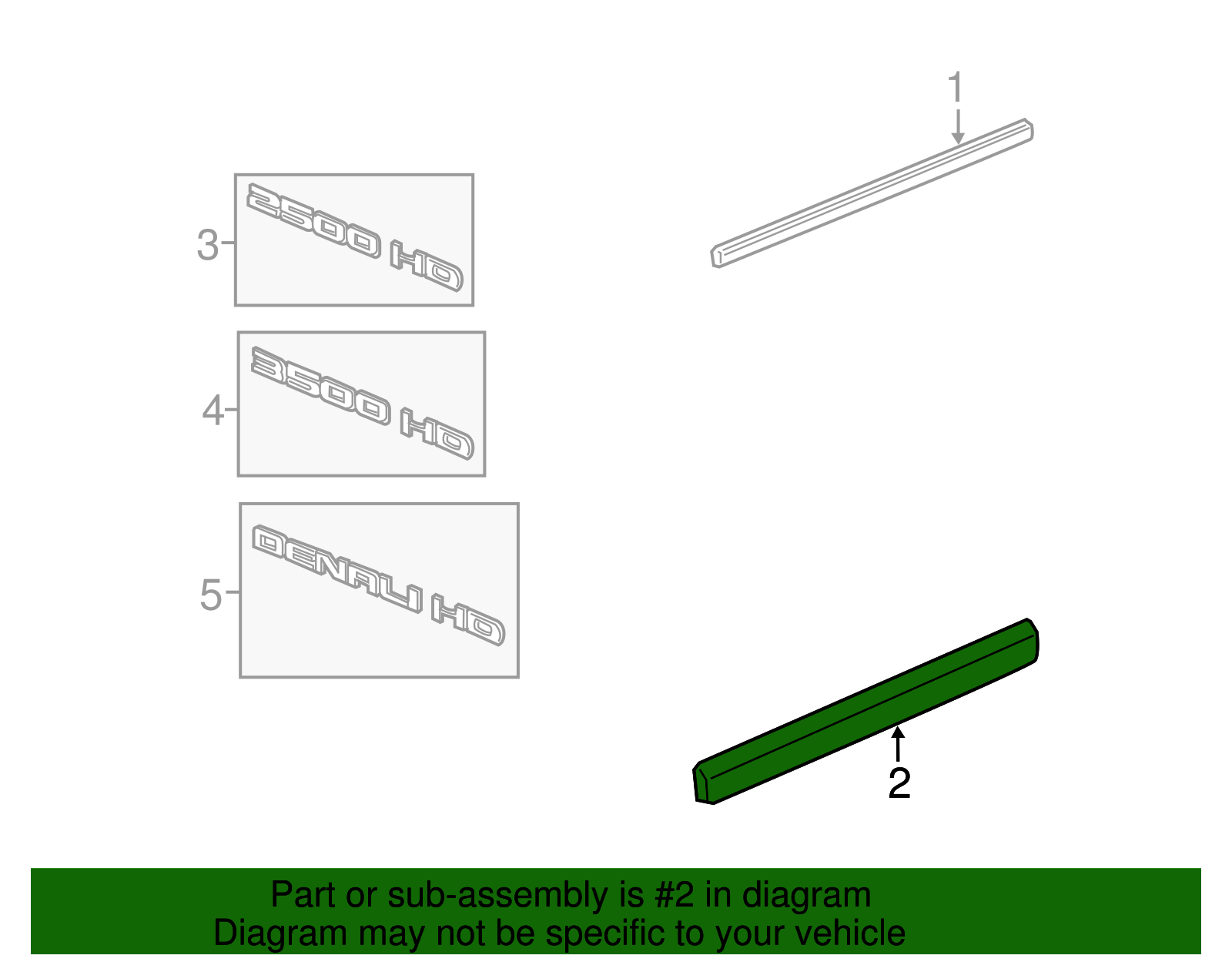 2010-2014 GM Primed Front Driver Side Door Molding 15950343 GM ...