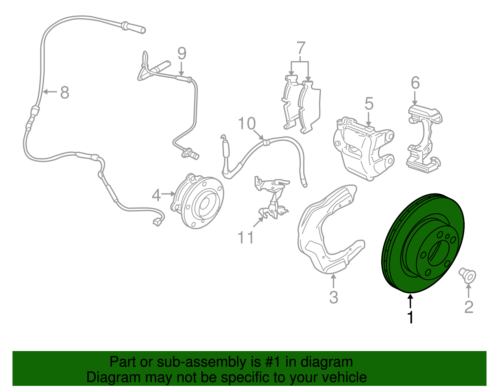 34118848417 - 2008-2021 BMW Disc Brake Rotor Front (34-11-8-848-417 ...