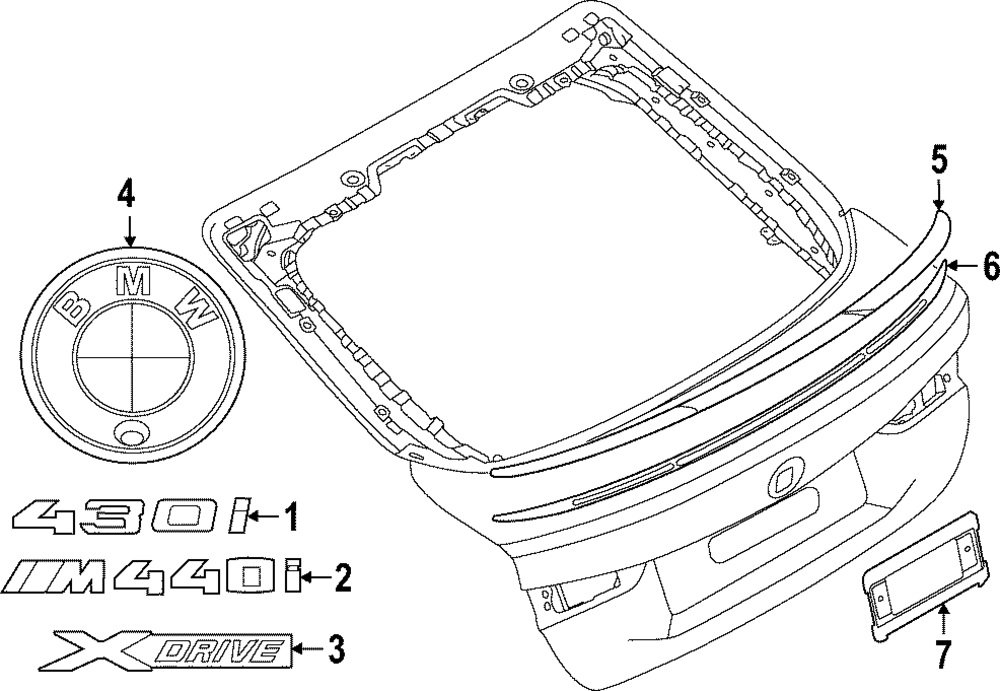 Genuine BMW 51-62-5-A12-205 | G26 4 Series GC M Sport Rear Spoiler ...