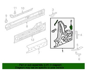 39084396 - Driver Side Center Pillar Outer Panel Reinforcement ...