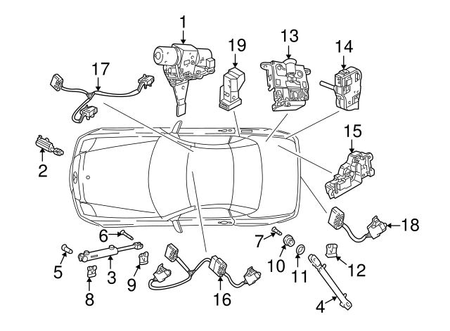 170-800-00-72 - Convertible Top Hydraulic Cylinder 1998-2004 Mercedes ...
