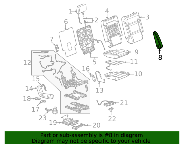 2021-2024 Cadillac Armrest 85124735 | GM Parts Center