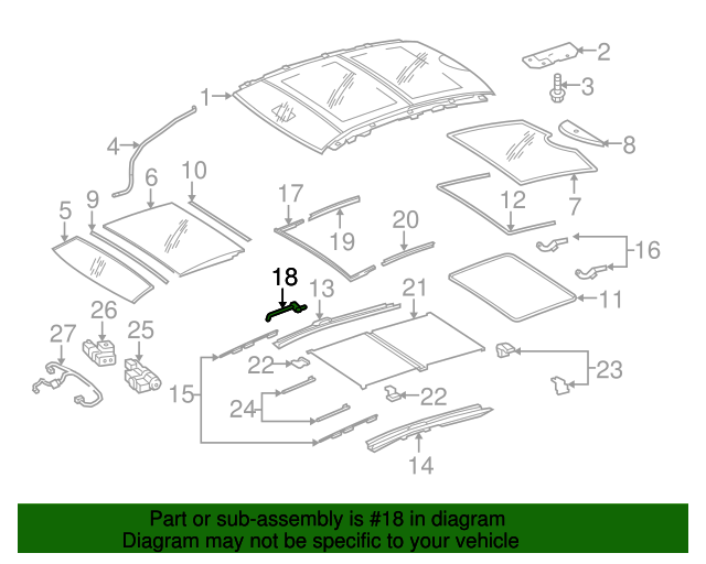 2010-2019 Mercedes-Benz Sunroof Deflector Hinge 207-833-00-30 ...