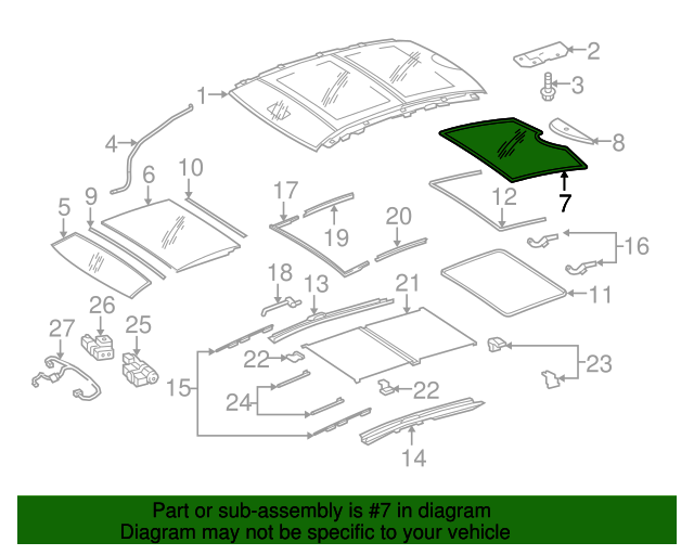 2010-2016 Mercedes-Benz Roof Panel Glass 212-780-09-21 ...
