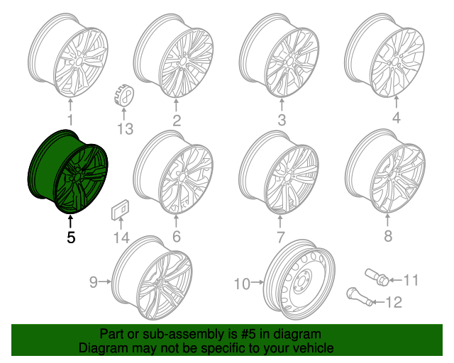 2014-2018 BMW X5 Wheel, Alloy 36-11-7-846-786 | BMW Mini Parts Depot