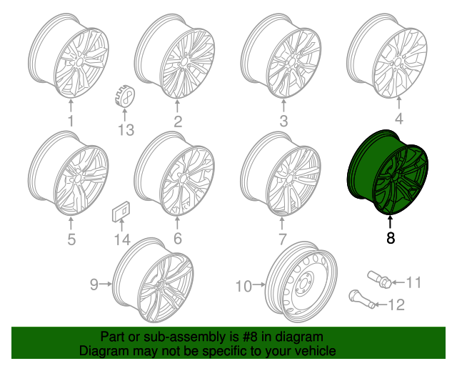 Genuine BMW 36-11-2-284-651 | F85 X5M F86 X6M 20" Style 611M Double ...