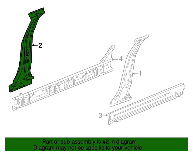 23402531 - Driver Side Center Pillar Outer Panel Reinforcement 2016 ...