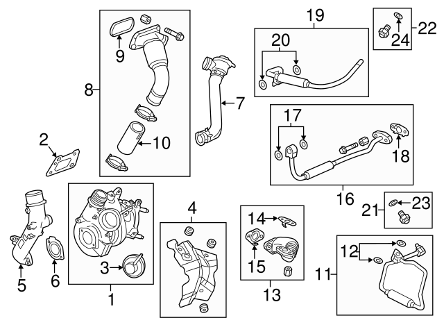 2014-2019 Cadillac XTS Passenger Side Turbocharger Coolant Return Pipe ...
