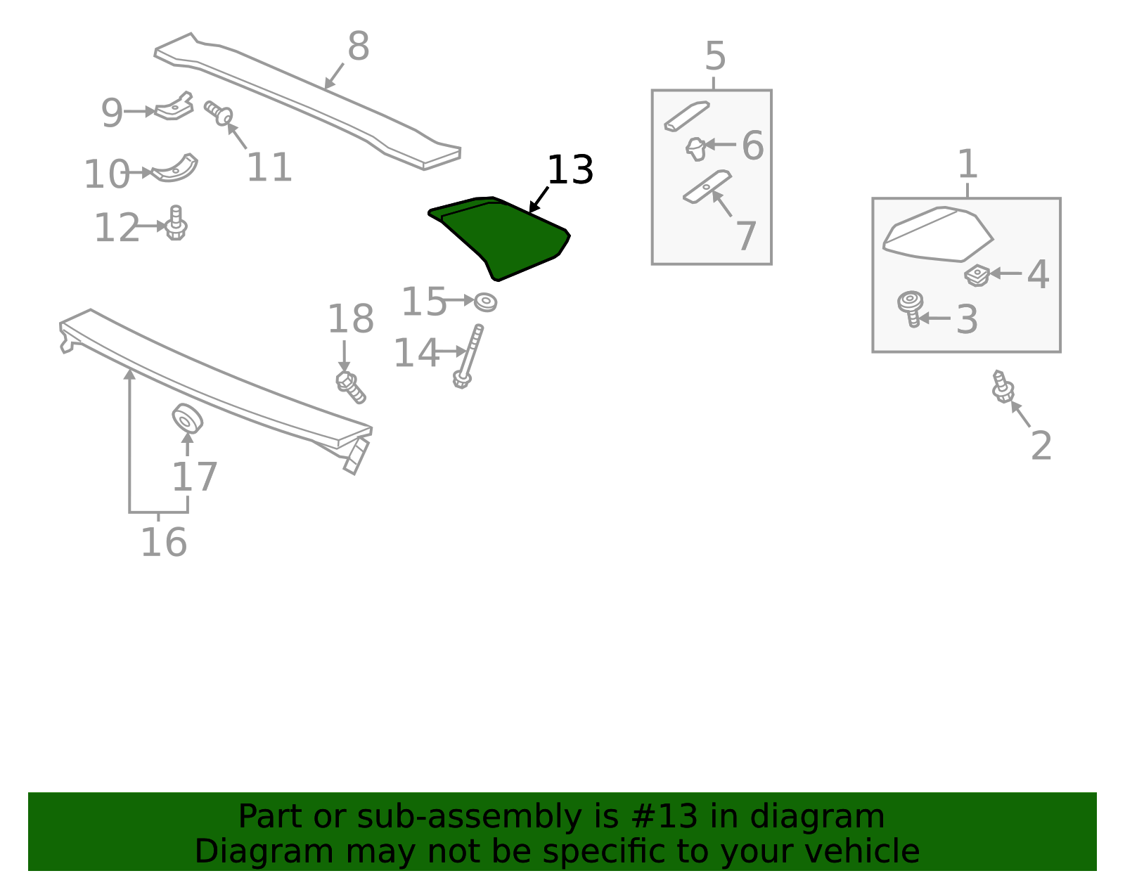 74963-TGH-A01ZD - Wing Set L Tailgate Spoiler *NH731P* (Crystal Black ...