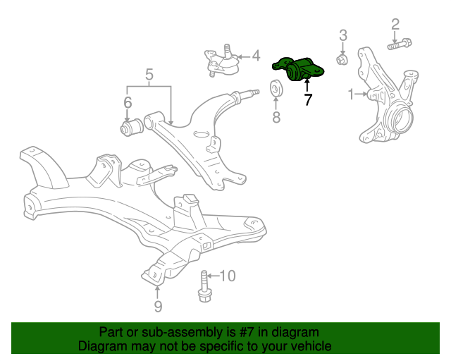 1996-2000 Toyota RAV4 Lower Control Arm Bracket 48075-42050 | Toyota ...