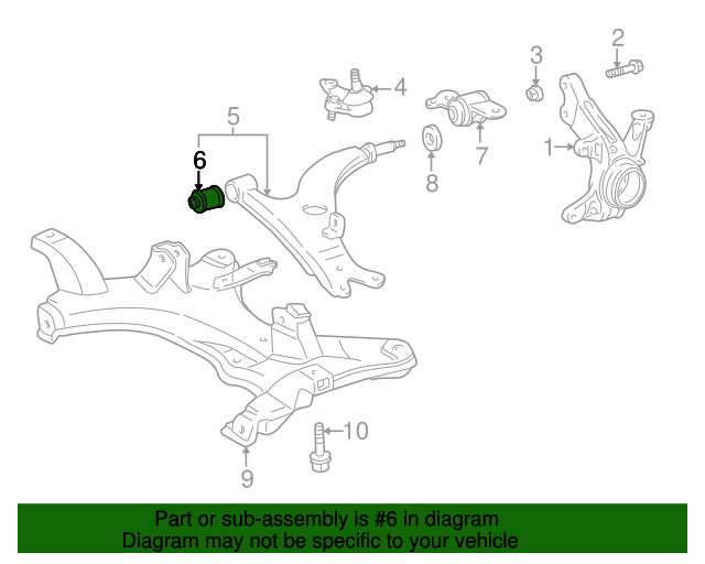 1996-2003 Toyota RAV4 Lower Control Arm Bushing 48654-42020 | Toyota ...