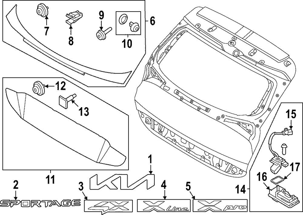 2023-2025 Kia Sportage Upper Molding Retainer Clip 87381-R0000 ...