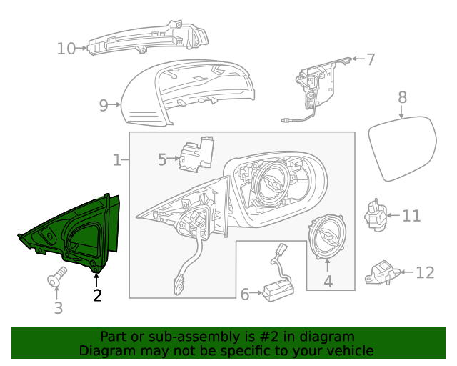 213-811-04-98 - Mirror Assembly Seal 2017-2023 Mercedes-Benz | Mercedes ...