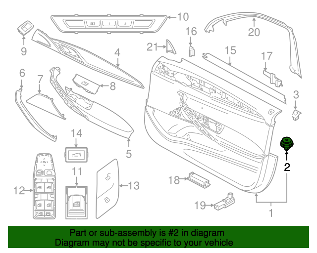 51417325082 - 2017-2024 BMW Door Trim Panel Clip (51-41-7-325-082 ...