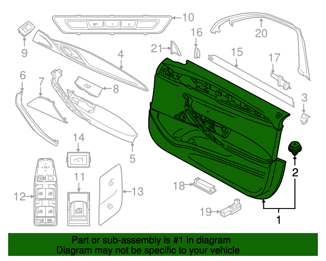51417478315 - 2017-2020 BMW Door Trim Panel (51-41-7-478-315) | BMW of ...