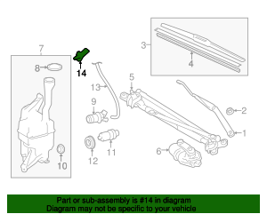 85381-30150 - Windshield Washer Nozzle (Front) - 2011-2017 Toyota ...